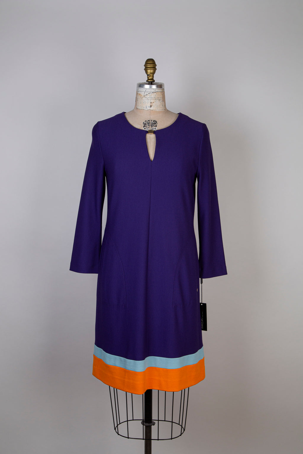 Mauve colorblock dress with acid hem (XS to M) – VERYSMART