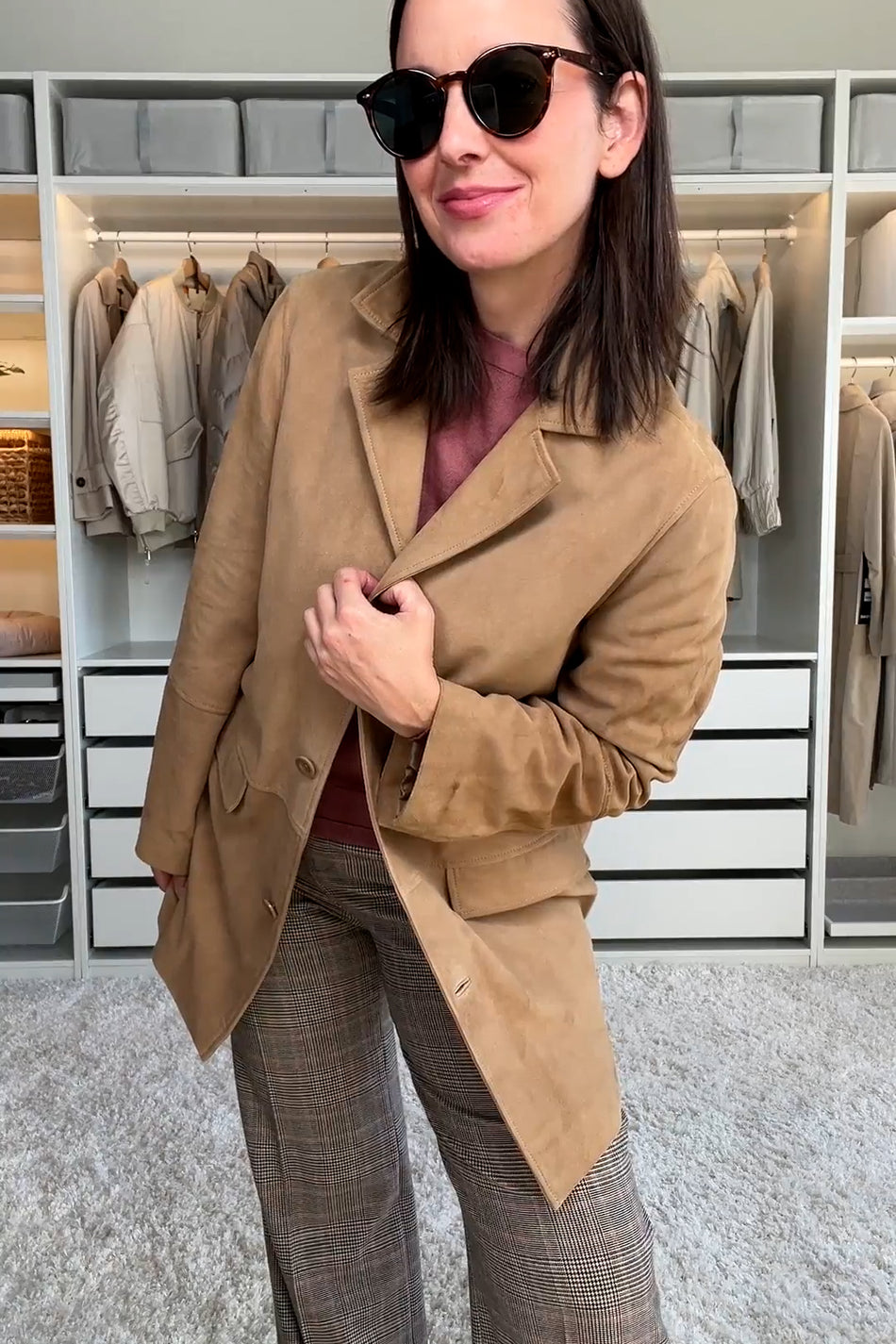 Long tan suede jacket (S) – VERYSMART